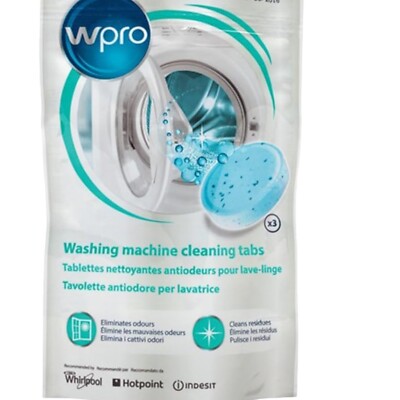 1 x PACKS OF HOTPOINT WPRO WASHING MACHINE CLEANER TABLETS ELIMINATES ...