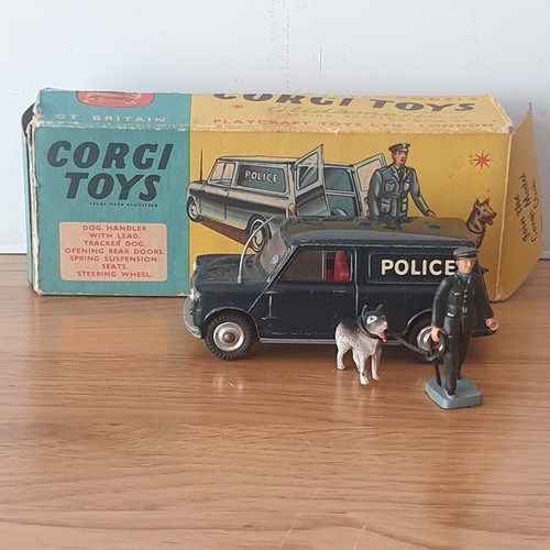 CORGI 448 BMC MINI POLICE VAN w DOG & HANDLER; BOXED; ORIGINAL 1964–69 ...