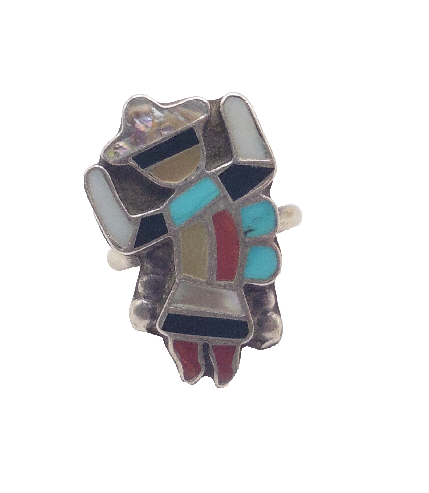 Vintage Zuni Rainbow Dancer Sterling Turquoise, Cora … - Gem