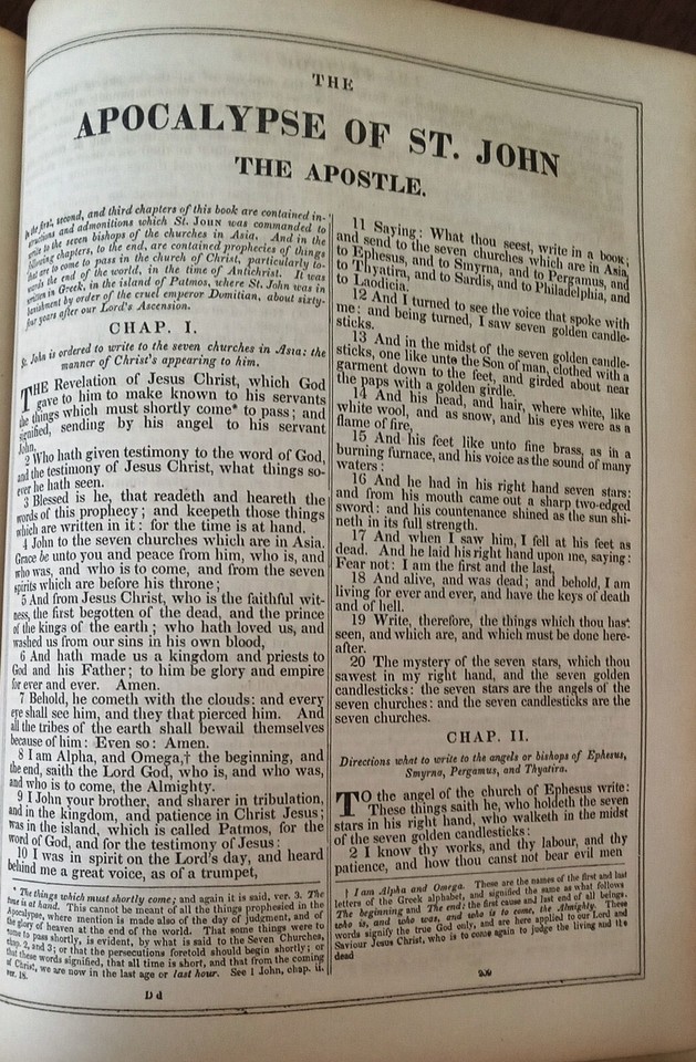 LARGE FULL LEATHER FAMILY CATHOLIC DOUAY VULGATE BIBLE; CA 1870, BRITE ...