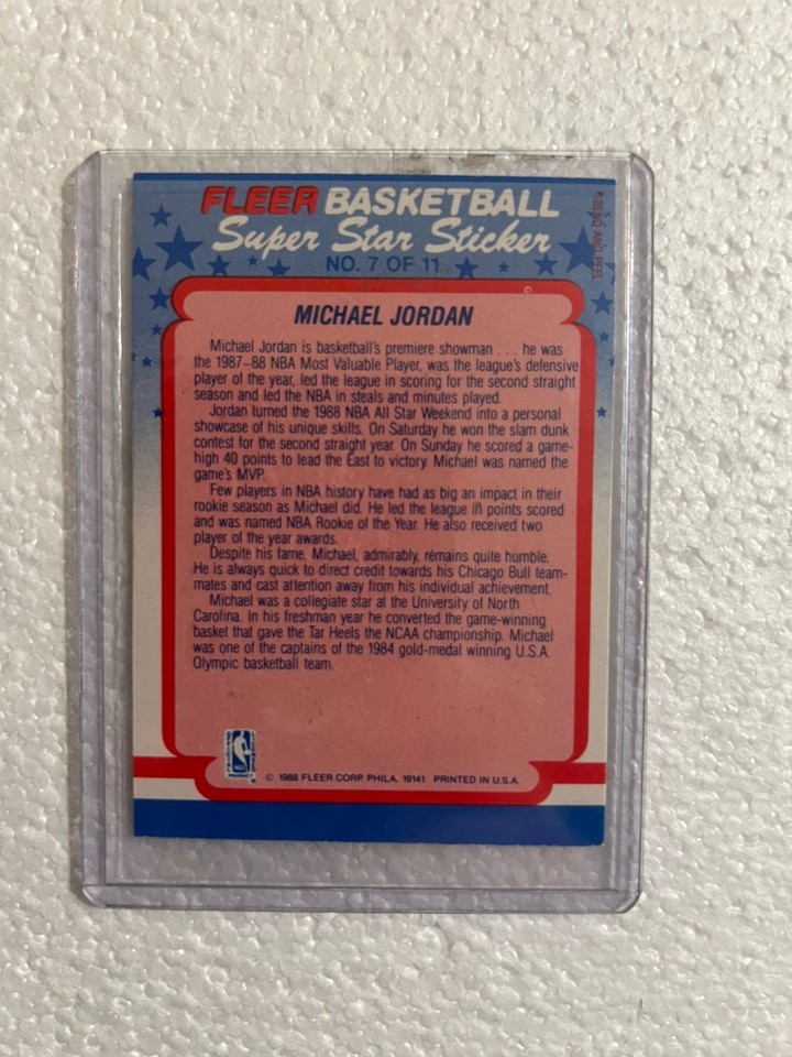 1986, 1987, 1988, 1989, 1990 FLEER Michael Jordan Stickers! HOT DEAL 5 ...