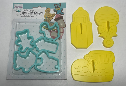 Vintage Wilton Baby Things Nursery Cookie Cutters – 3 Med & 5 Bite Size ...