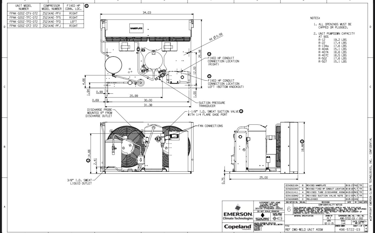 New Factory Direct Copeland FPAK-020Z-CFV-072 Condensing Unit | eBay