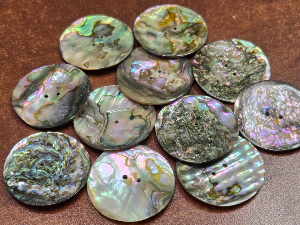 6 PCS ROUND ABALONE SHELL BLANK SEWING BUTTONS 40MM | eBay