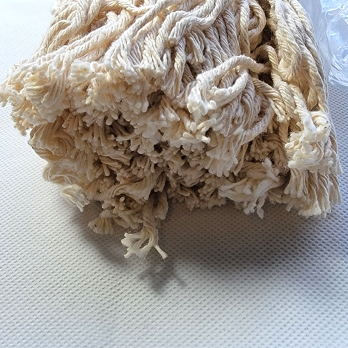 Cotton Mop Head Beige Yarn 8" (16" unfolded) 8-Ply Strands 3" Side Gate ...