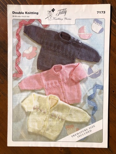 Teddy Knitting 7173 knitting pattern baby DK diamond band cardigans & sweater | eBay UK