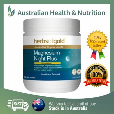 HERBS OF GOLD MAGNESIUM NIGHT PLUS POWDER 300GM + FREE SAME DAY ...