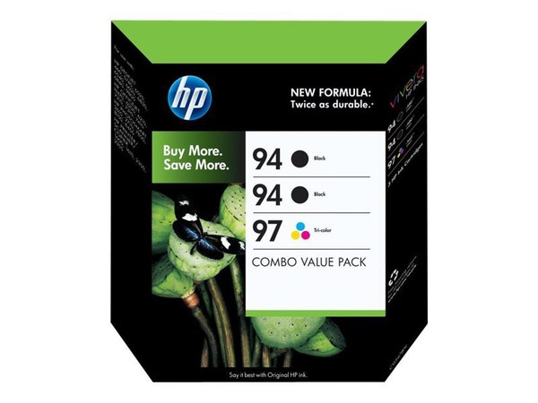 Genuine HP 94 Black and 97 Tri-color Original Ink Cartridges Combo for ...