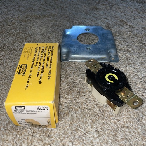 Hubbell HBL2610 Twist Lock Wall Receptacle with Cover | eBay