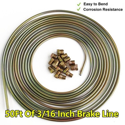 Zinc Steel Brake Line Kit 50 Ft Corrosion Resistant For 3/16 Inch Brake ...