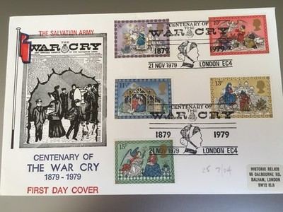 GB STAMPS RARE FIRST DAY COVER 1979 CHRISTMAS SALVATION ARMY OFFICIAL ...