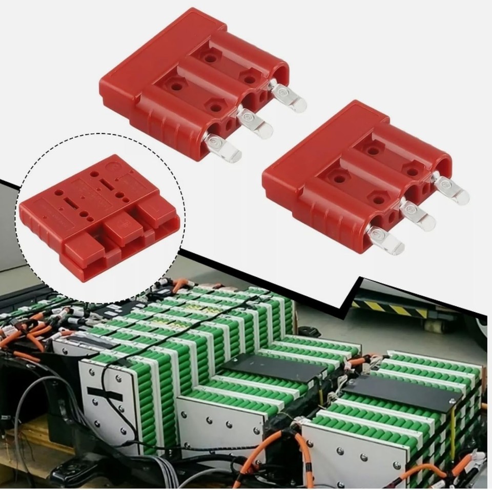 KUGONTC 1Set Red 3Pin 50Amp Anderson Plug &Flush Mount Holder,Electric ...