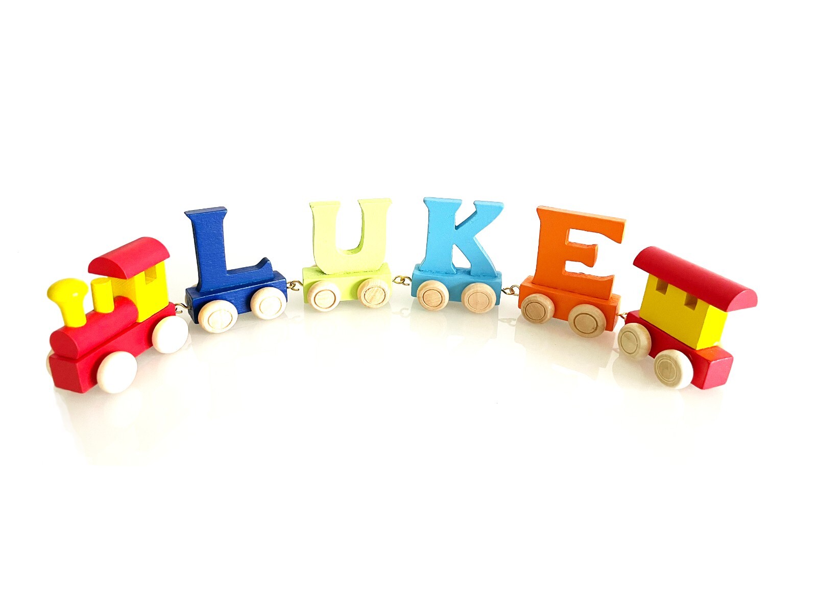 Color Wooden Name Train Letters Personalised Name Train as Children ...