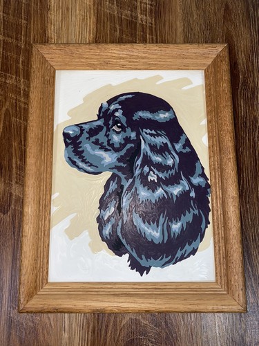 Vintage Black Cocker Spaniel Mid Century Modern Paint By Numbers ...