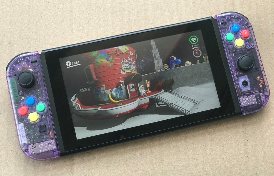 Nintendo Switch Custom Joy Con Controller Joy-Cons Clear Atomic Purple ...