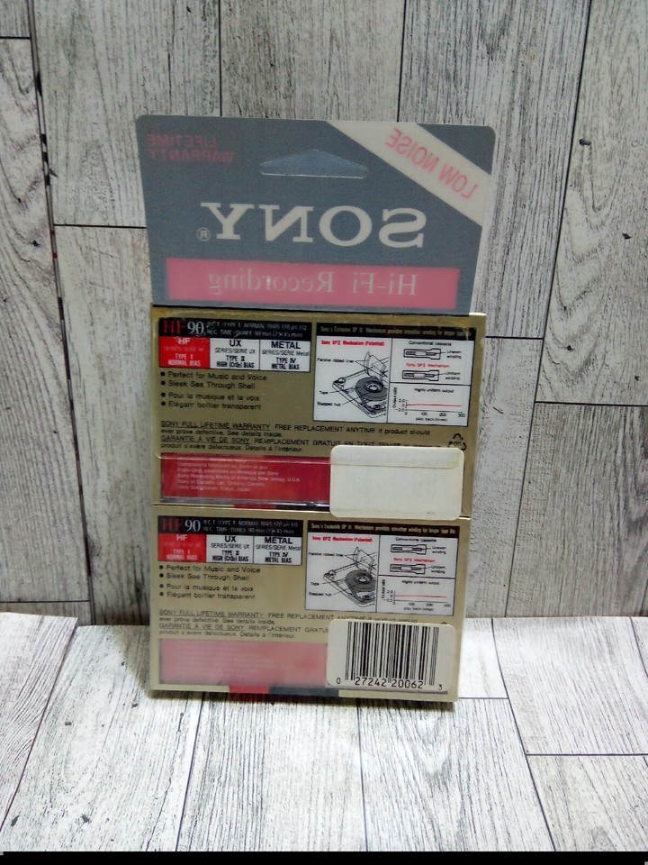 Vintage 2 Pack Sony HF 90 Mins Blank Cassette Tapes low noise sealed | eBay