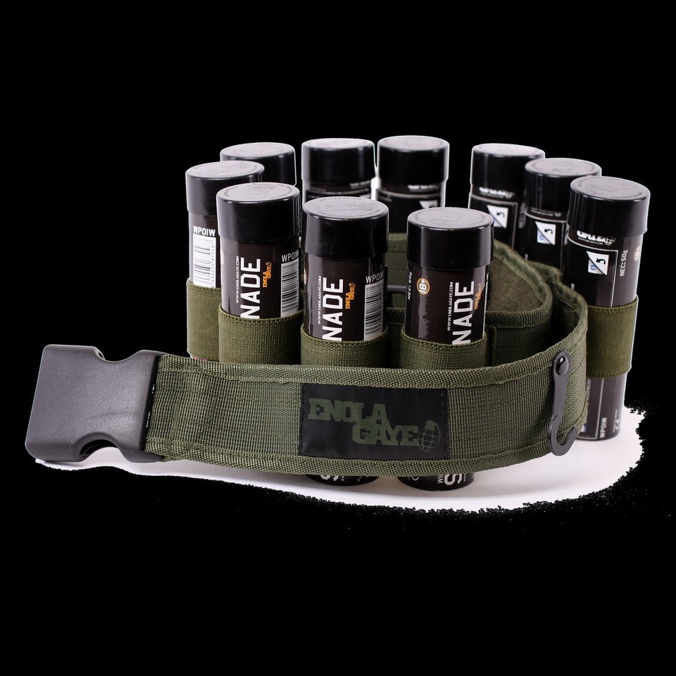 Enola gaye hang 10 belt for TP40 smokes, in tan airsoft, paintball ...
