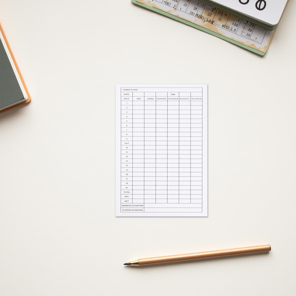 20 Pcs Score Sheets Golf Scorecard Round Scorer Competition Scorecards ...