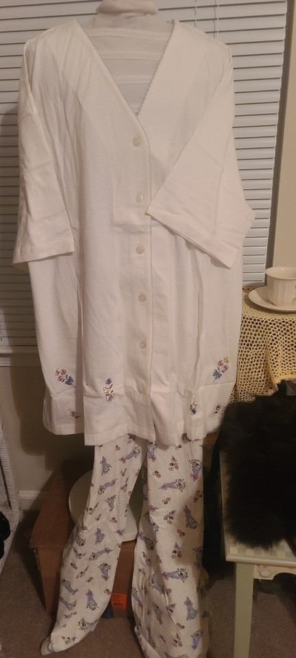 new Stan Herman Women Cozy Jersey Lounge PAJAMAS Size 1x | eBay