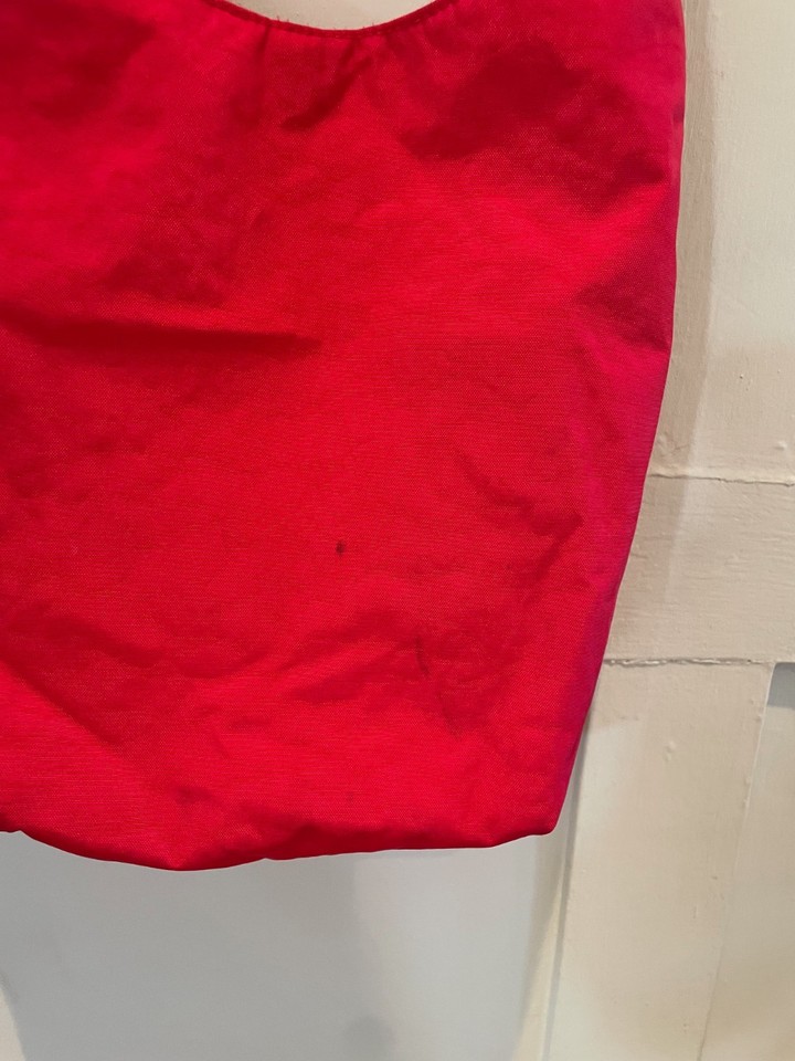 Baggu Small Nylon Sling Bag Handbag Candy Apple Red Adjustable Strap ...