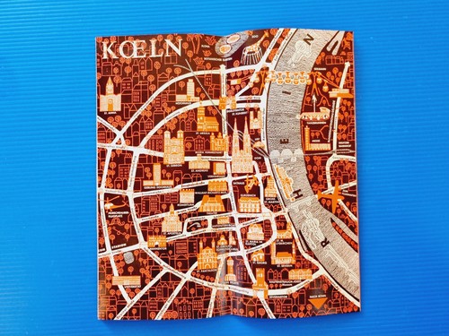 Koeln Koln Germany 50s Vintage Leaflet Tourist Map Brochure Travel ...