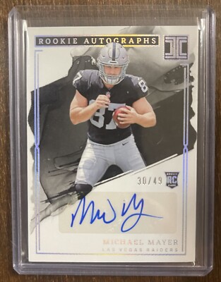 MICHAEL MAYER 2023 IMPECCABLE ROOKIE AUTOGRAPH SILVER HOLO RC AUTO /49 ...