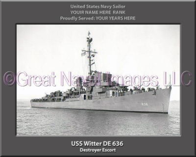 USS Witter DE 636 Personalized Canvas Ship Photo Print Navy Veteran ...