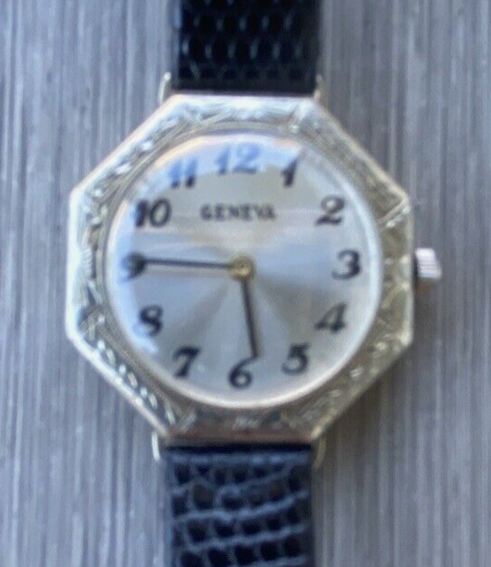 Vintage Geneva Octagon Womans Watch - Sterling Silver | eBay