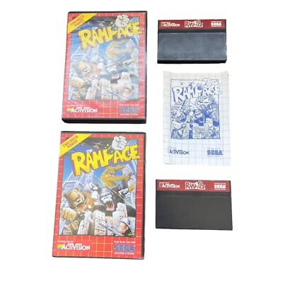 RAMPAGE TWO Sega Master System Cartridge CIB Very Good Vintage 1986 ...