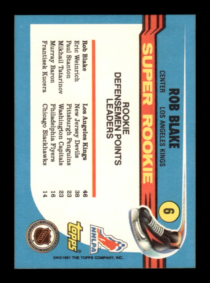 1991-92 Topps Rob Blake #6 | eBay