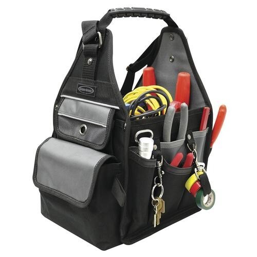 10" Black Electricians Tool Tote Storage Plastic Tray Adjustable ...