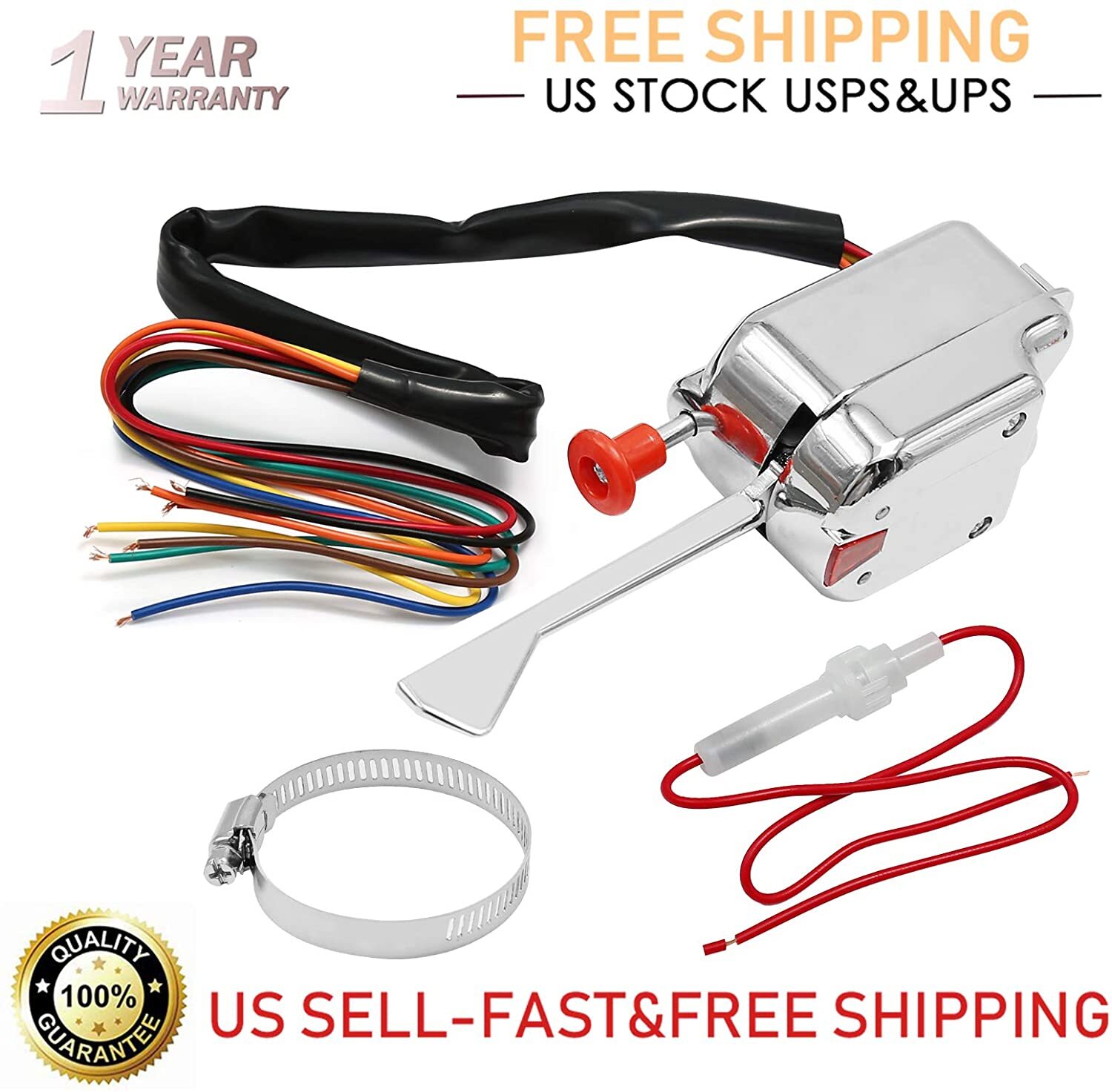 NEW Chrome 12V Street Hot Rod Turn Signal Switch For FORD BUICK GM ...