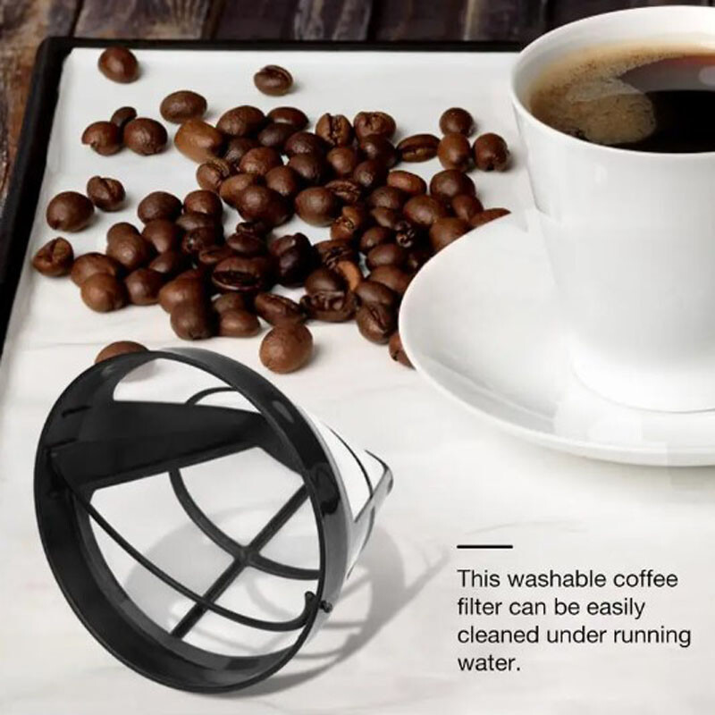 Reusable Cone Shape Permanent Coffee Filter Mesh Basket Stainless Steel ...