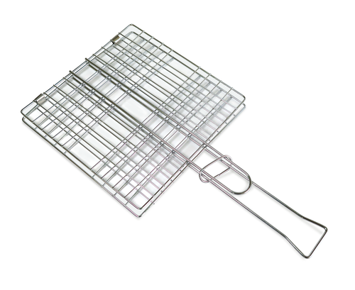 20cm Stainless BBQ Grill Net Clamp - Kebab Meat/Fish Barbecue Mesh Grid ...