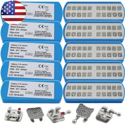 10 Kit Galaxy Dental Orthodontic Braces Roth 022 Metal Twin Brackets ...