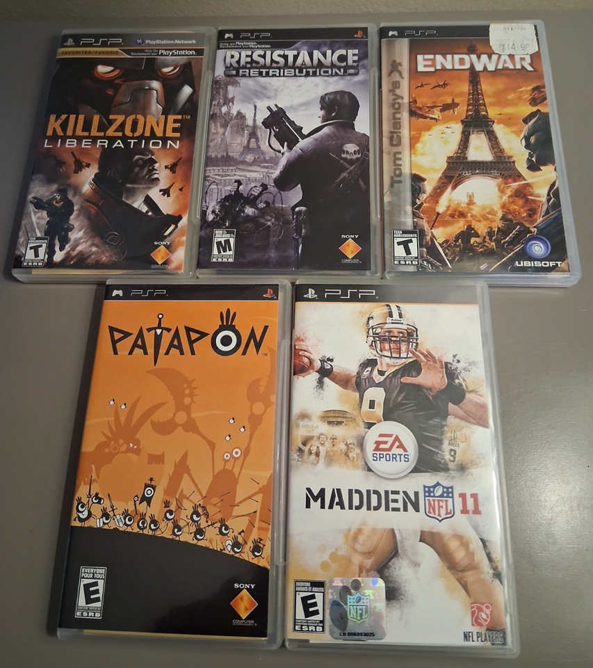 PSP Games Lot Bundle (Sony PlayStation PSP) 5 Games CIB W/ Manuals ...