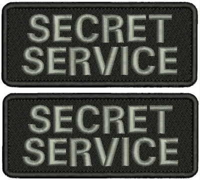 Secret Service EMBROIDERY Patches 2x5hook on back gray letters | eBay