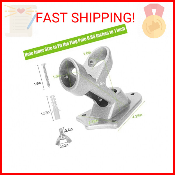 Flag Pole Holder, Outside House Flag Pole Bracket, Heavy Duty Metal ...