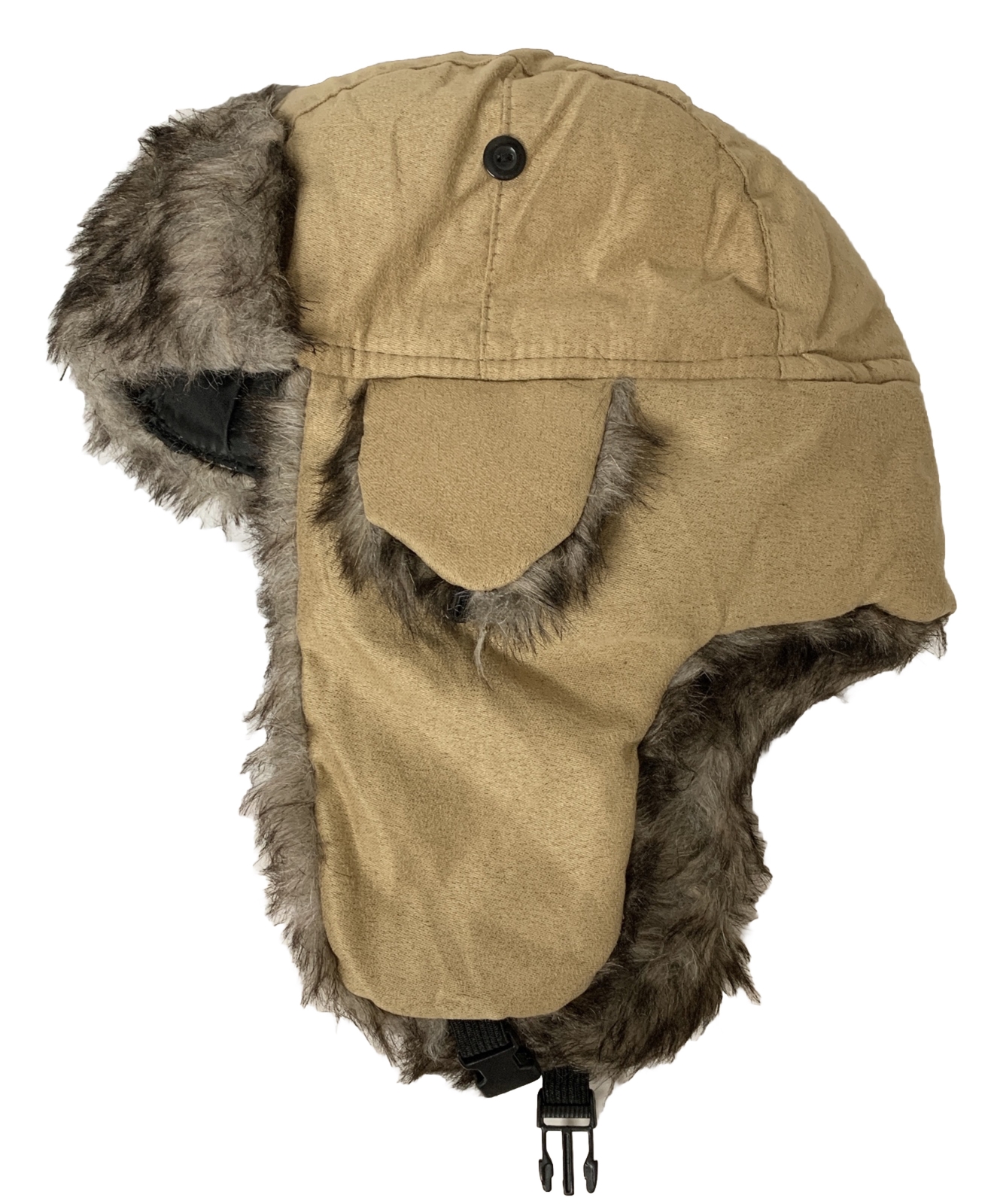 Khaki TROOPER Ski TRAPPER AVIATOR ARCTIC WINTER PILOT FAUX Suede FUR ...