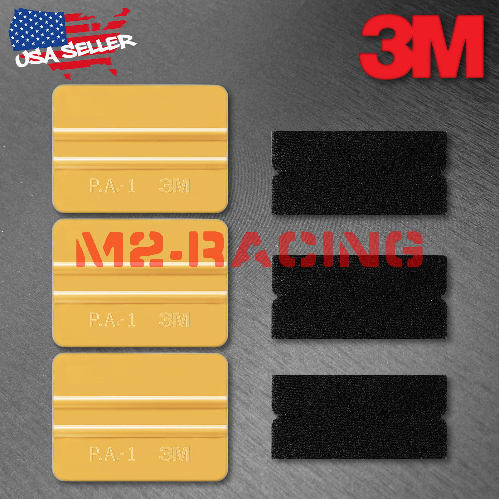 3M Gold Squeegee Rubber Applicator Tools Felt Edge Decal Tips x3 Vinyl ...