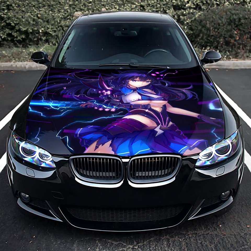 Anime Sword Girl Car Hood Wrap Decal Vinyl Sticker Color Graphic Fit ...