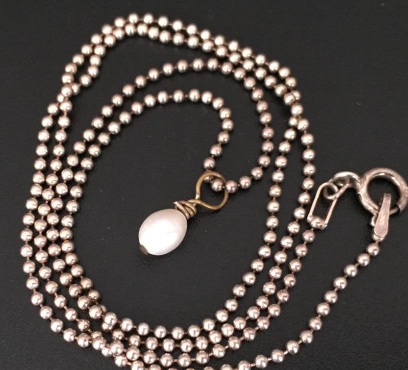 Vtg Necklace MARKED MSCO 925 STERLING SILVER Chain PEARL Pendant ...