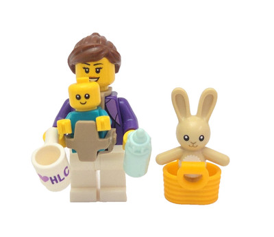 LEGO Mom & Infant Minifigure Set - Baby Carrier Teddy Bear Bottle ...