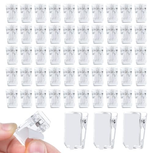 50pcs Commands Clips for Hanging Self Adhesive Clear 1inch Tapestry ...