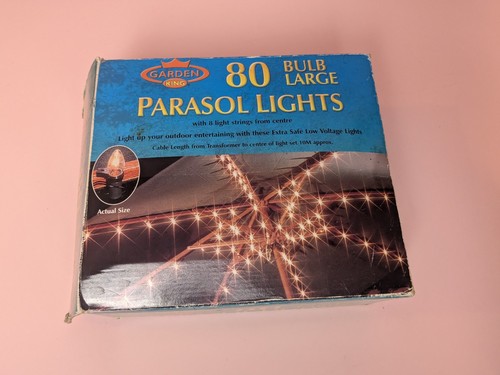 Garden King 80 Large Bulb Parasol Lights – Outdoor String Patio ...
