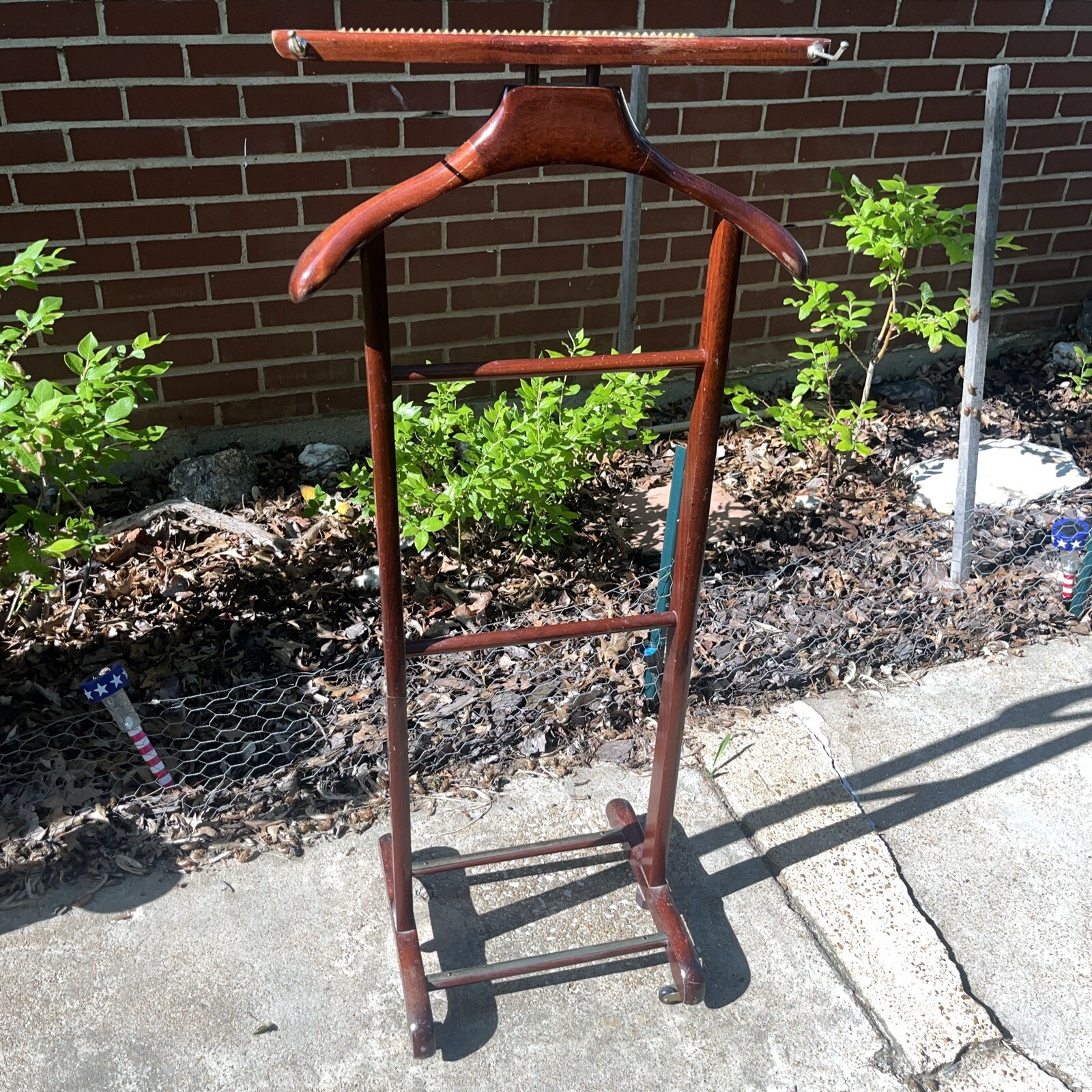 VTG MCM Wooden Valet Butler Stand Suit Clothing Tie R… - Gem