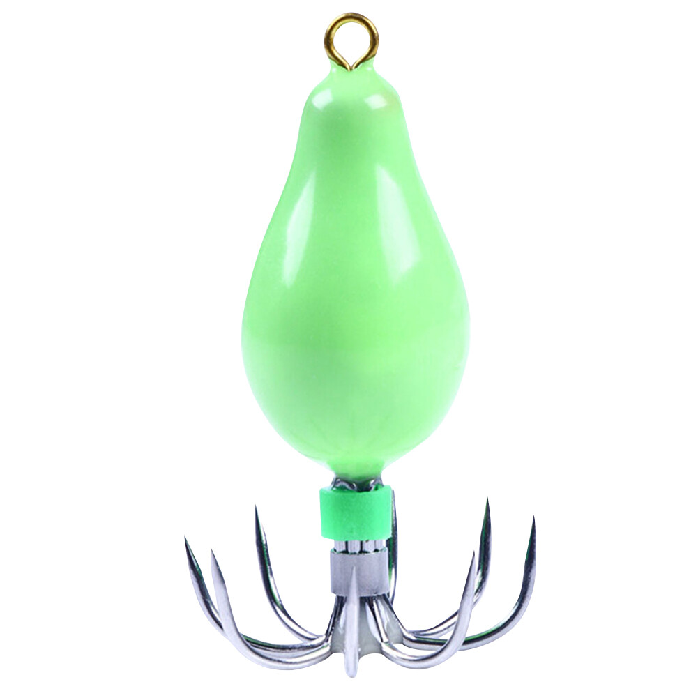 Luminous Fishing Bait Fluorescent Fishing Lures with Squid Hook (Green ...