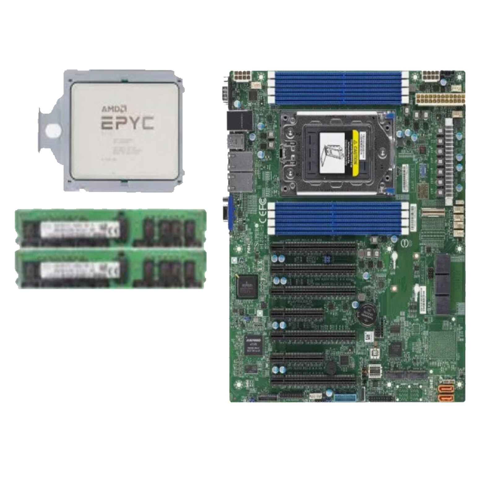 AMD EPYC 7C13 CPU + Supermicro H12SSL-i + 3200mhz ECC REG RAM multiple ...