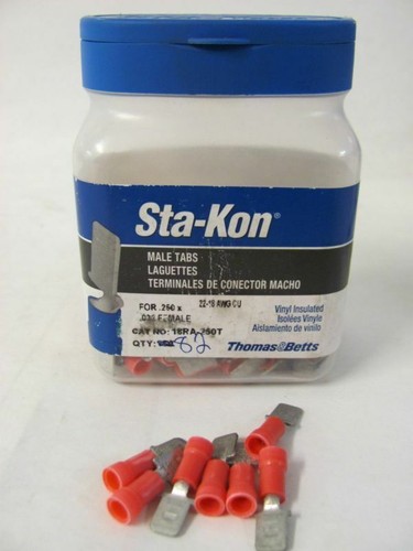 STA-KON MALE TABS VINYL INSULATED 18RA-250T QTY: 82 DIA.150" STRIP ...