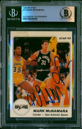 1984-85 Star Co MARK MCNAMARA Signed Card #70 Slabbed Auto San Antonio ...